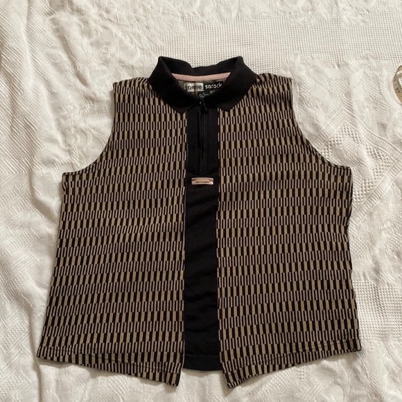 jamie sadock | Tops | 99s Jamie Sadock Tan Black Abstract Design ...